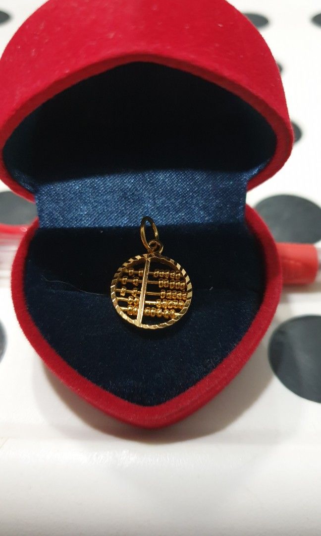 916 gold Round Abacus pendant 2.82g, Women's Fashion, Jewelry ...