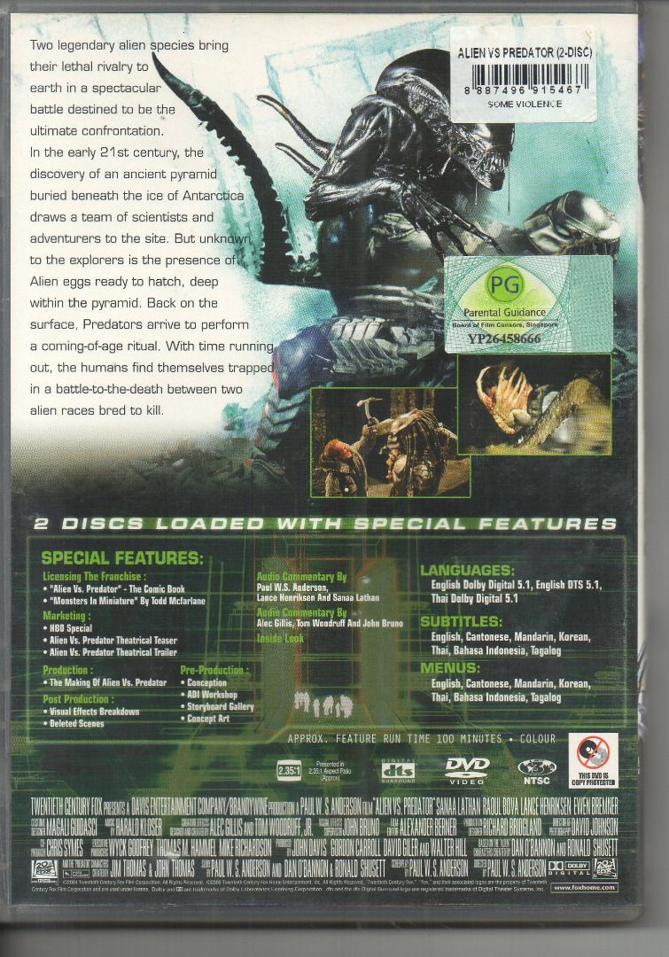 Alien vs Predator ***original dvd***, Hobbies & Toys, Music & Media ...