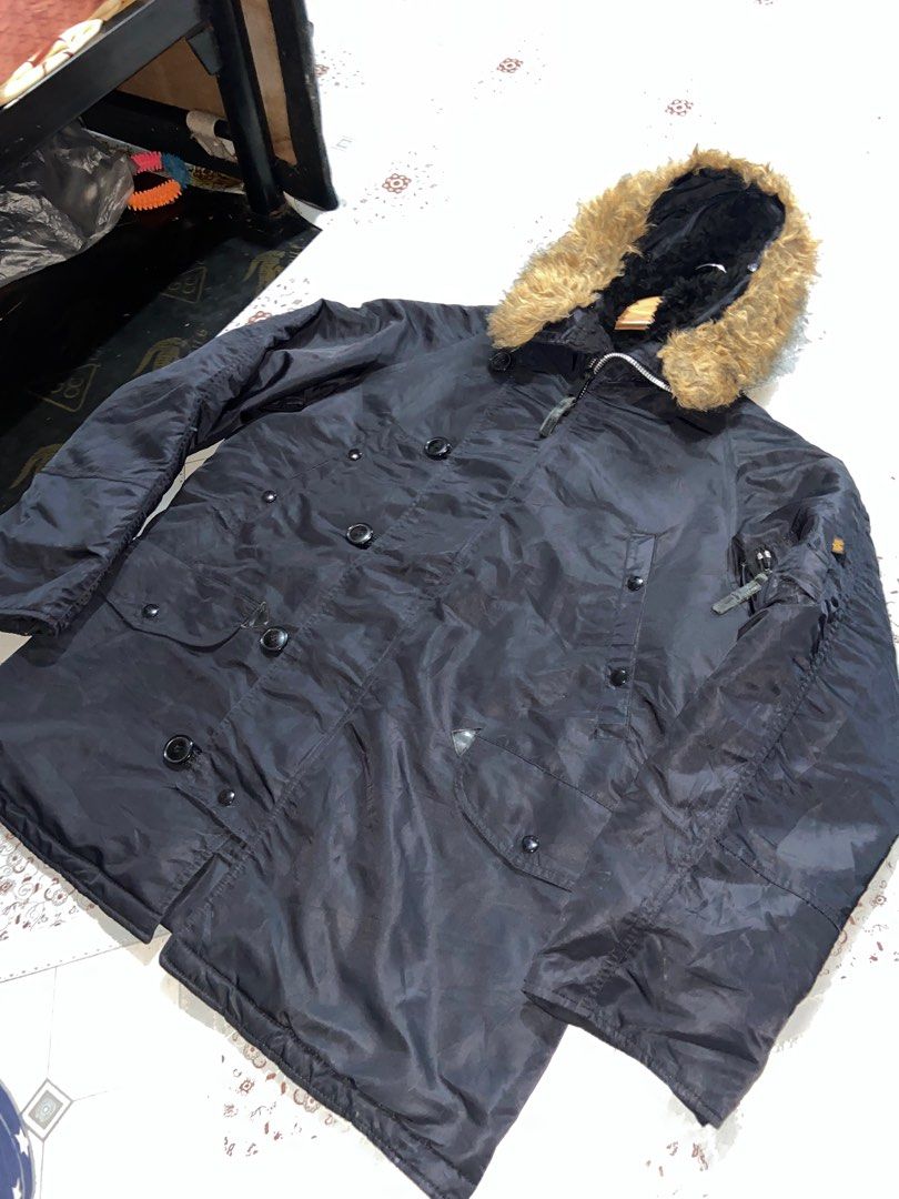 Alpha Industries N-3B Parka Extreme Cold Weather Black, Men's Fashion ...