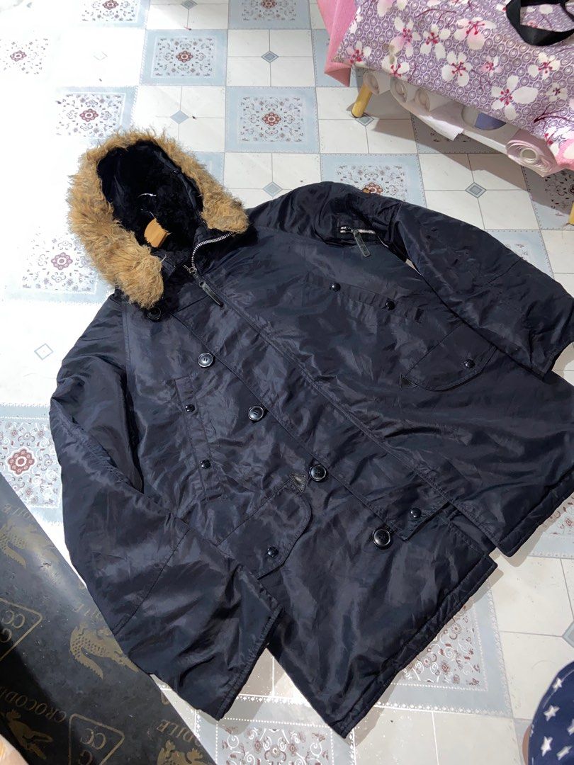 Alpha Industries N-3B Parka Extreme Cold Weather Black, Men's Fashion ...
