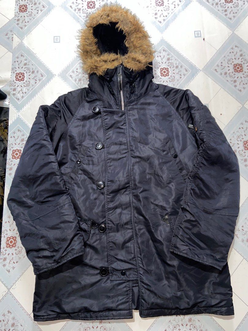 Alpha Industries N-3B Parka Extreme Cold Weather Black, Men's Fashion ...
