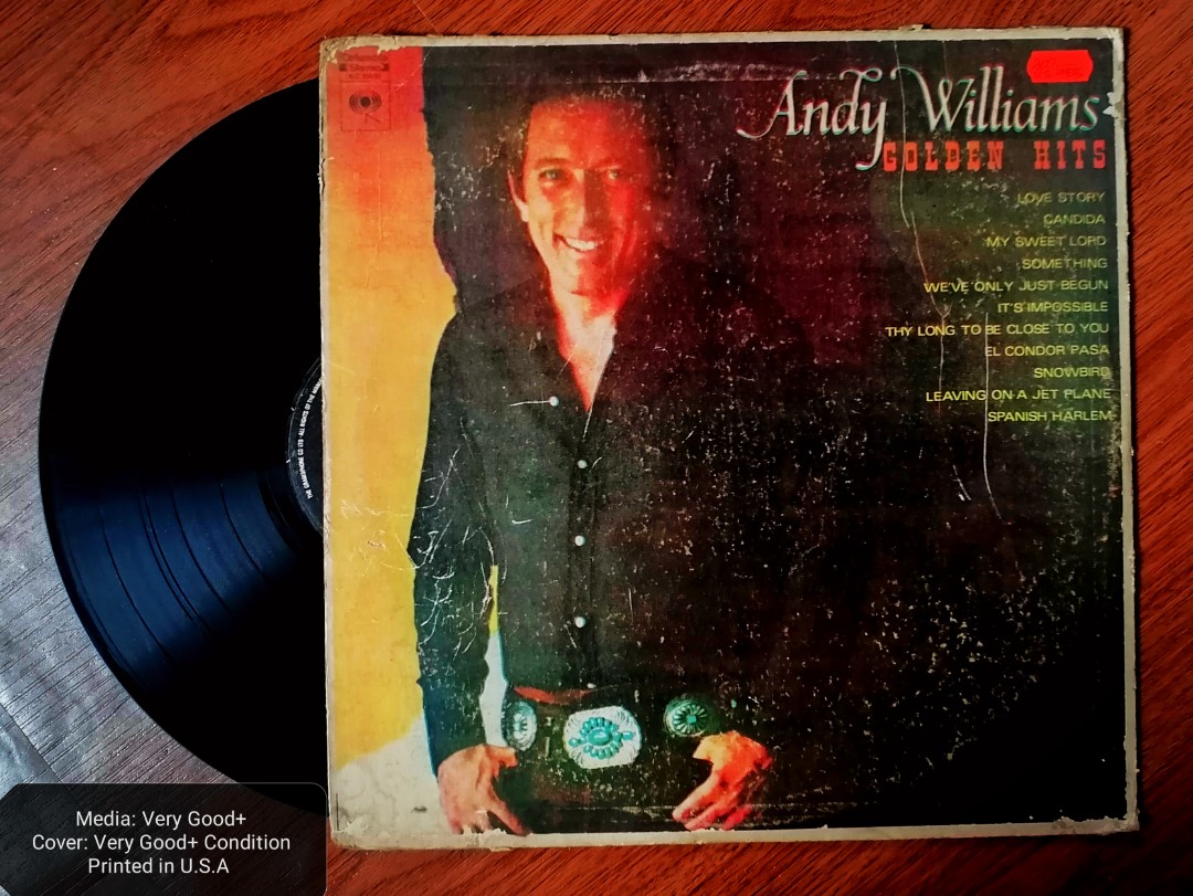 Andy Williams Golden Hits Vinyl Record Original Vinyl Records Vintage ...