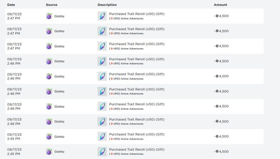 Anime Adventure Trait Rerolls -anime adventure gamepass via gift, Video ...