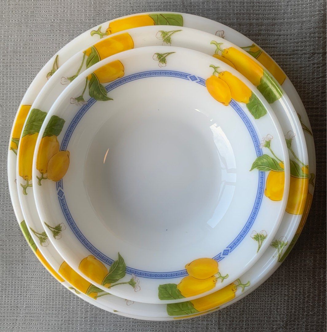ARCOPAL LEMON large plates and bowls, Furniture & Home Living ...