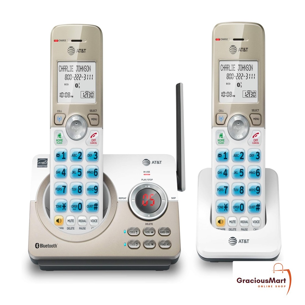 AT&T DL72219 DECT 6.0 2-Handset Cordless Phone for Home with Connect to ...