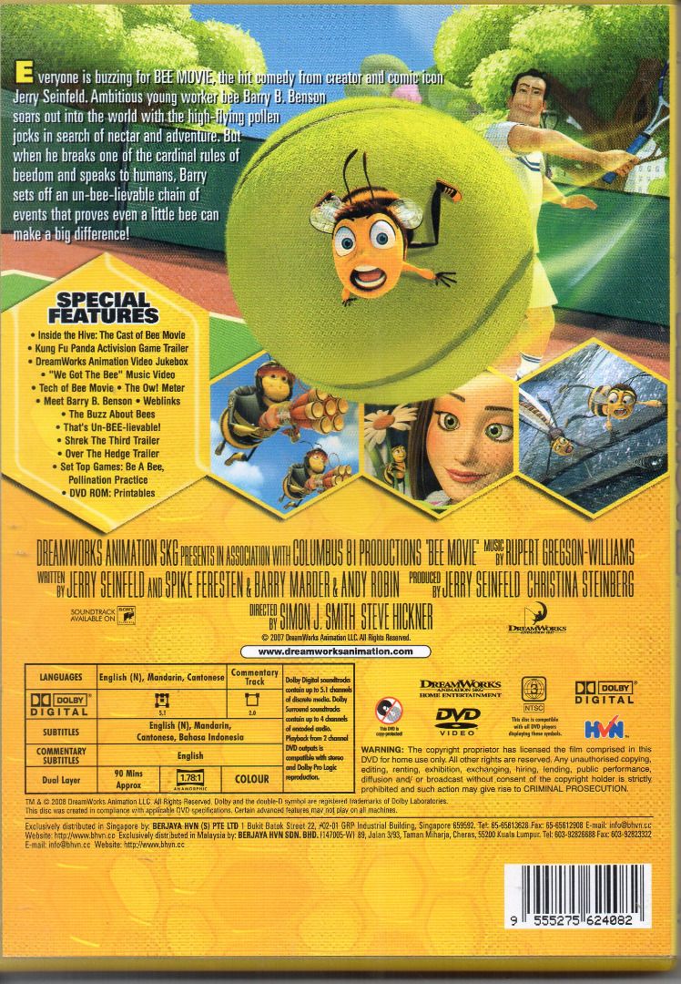 Bee Movie ***original dvd***, Hobbies & Toys, Music & Media, CDs & DVDs ...