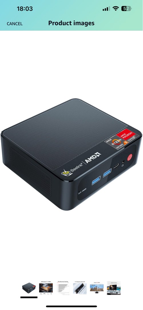 Beelink SER5 Pro Mini PC, AMD Ryzen 7 5700U (8C/16T,Up to 4.3GHz) 16GB ...
