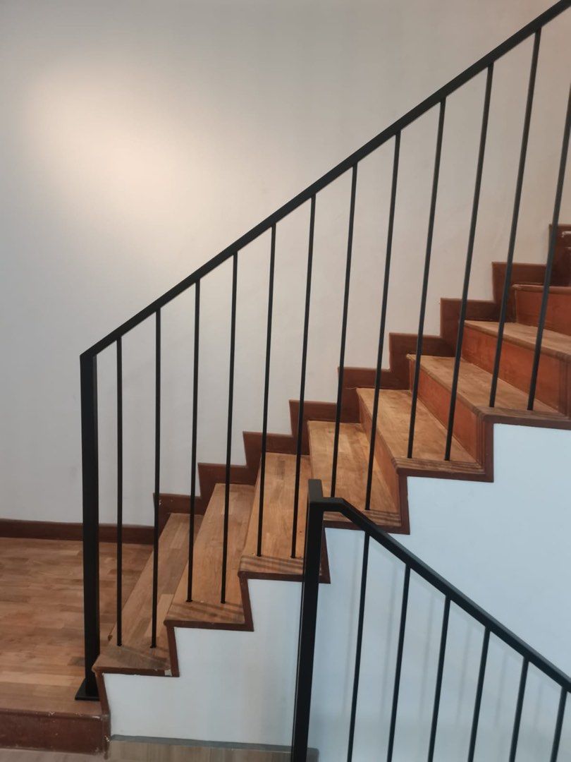 Black powder coated steel railing, Furniture & Home Living, Home Decor ...