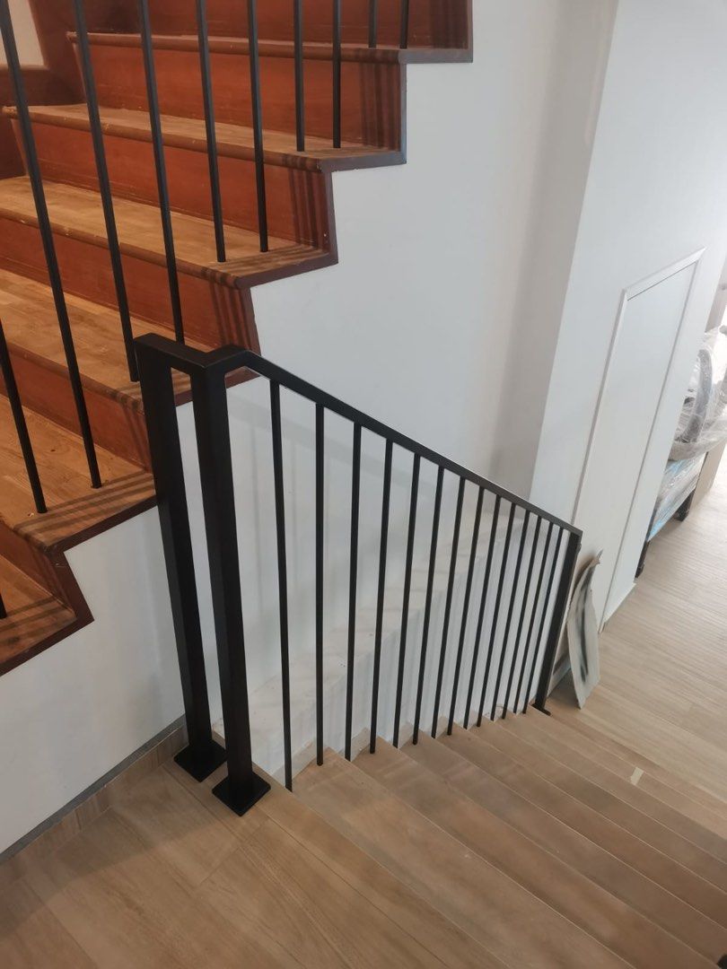 Black powder coated steel railing, Furniture & Home Living, Home Decor ...