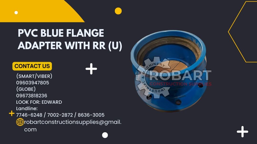 BLUE PVC FLANGE ADPTR W/RR (U), Commercial & Industrial, Construction ...