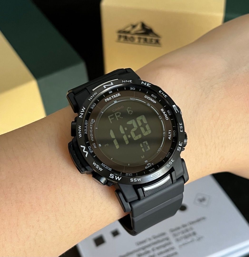BNEW AUTHENTIC! Casio Pro-Trek PRW35Y-1B Multiband 6 Triple Sensor V3 Tough Solar Renewable ...
