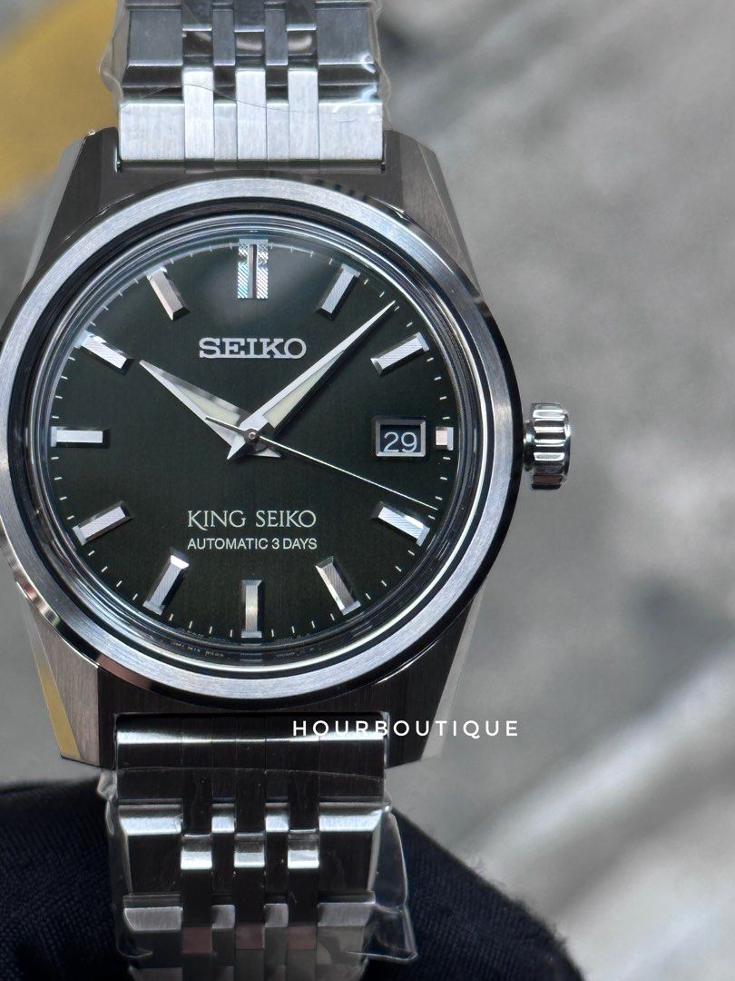 Brand New King Seiko Brushed Green Dial 3 Days Power Reserve Automatic Watch SDKS025 SPB391J1 ...