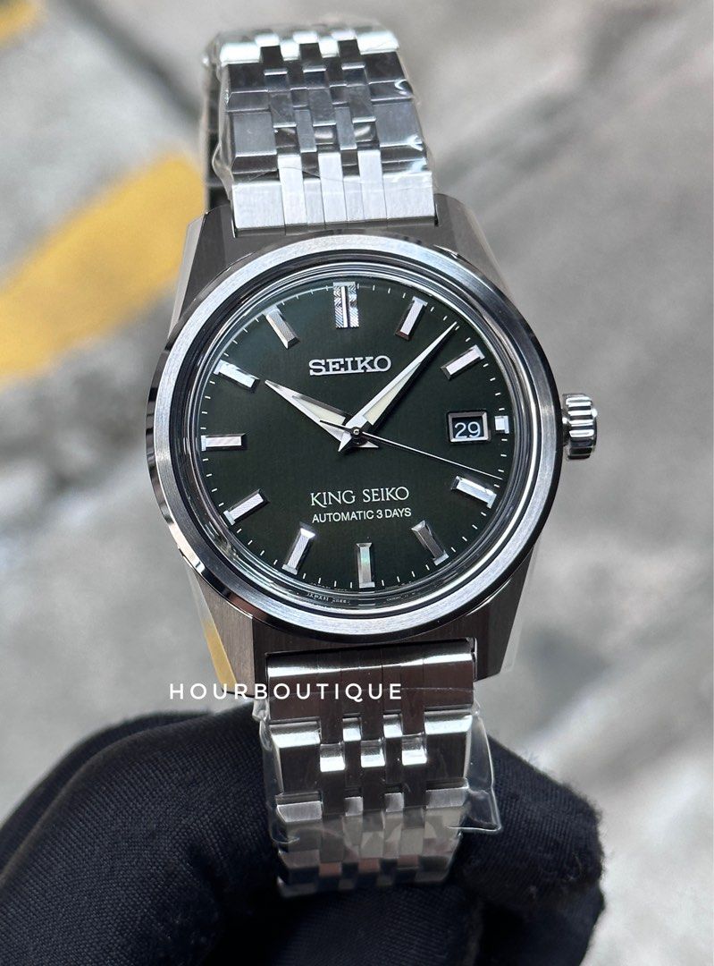 Brand New King Seiko Brushed Green Dial 3 Days Power Reserve Automatic Watch SDKS025 SPB391J1 ...