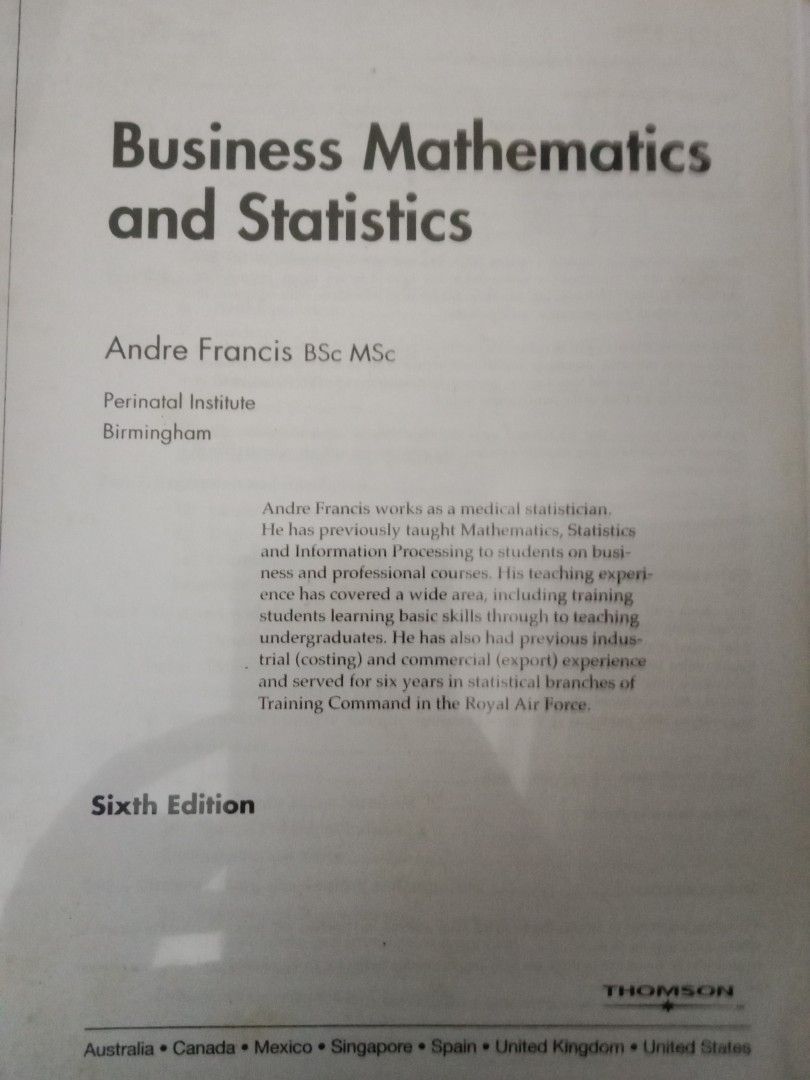Business mathematics and statistics, Hobbies & Toys, Books & Magazines ...