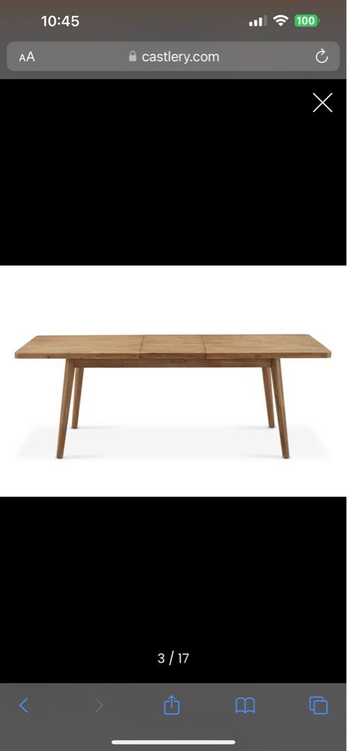 Castlery seb extendable dining table, Furniture & Home Living ...