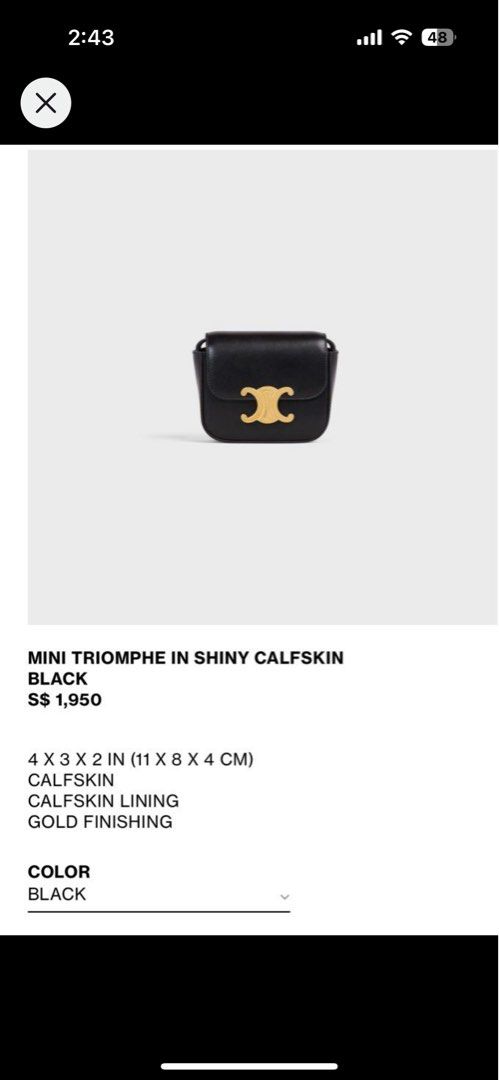Celine mini triomphe, Luxury, Bags & Wallets on Carousell