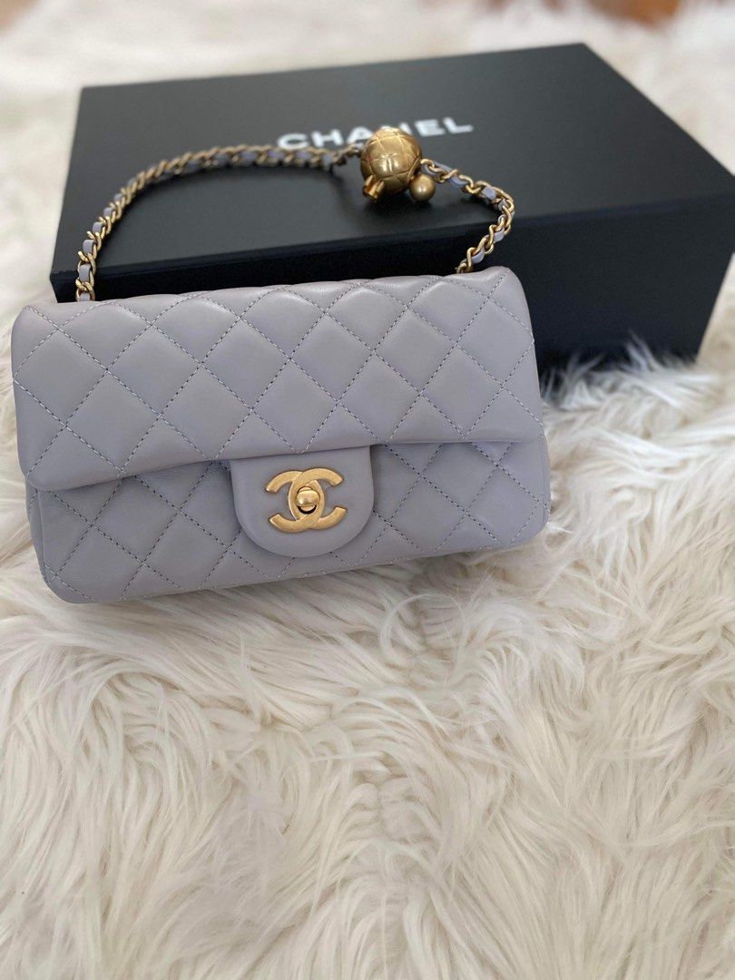 Chanel 22B Pearl Crush Mini Retangular, Luxury, Bags & Wallets on Carousell