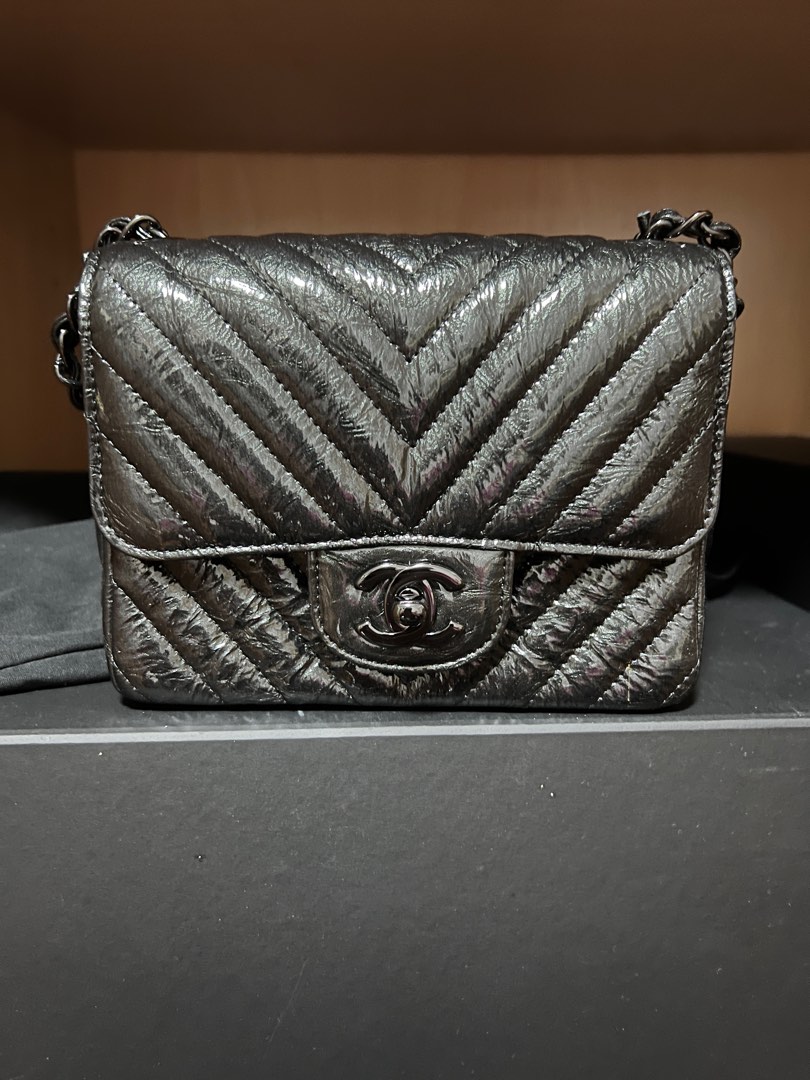 Chanel So Black Square Mini, Luxury, Bags & Wallets on Carousell