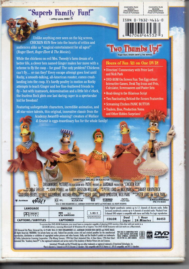 Chicken Run ***original dvd***, Hobbies & Toys, Music & Media, CDs ...