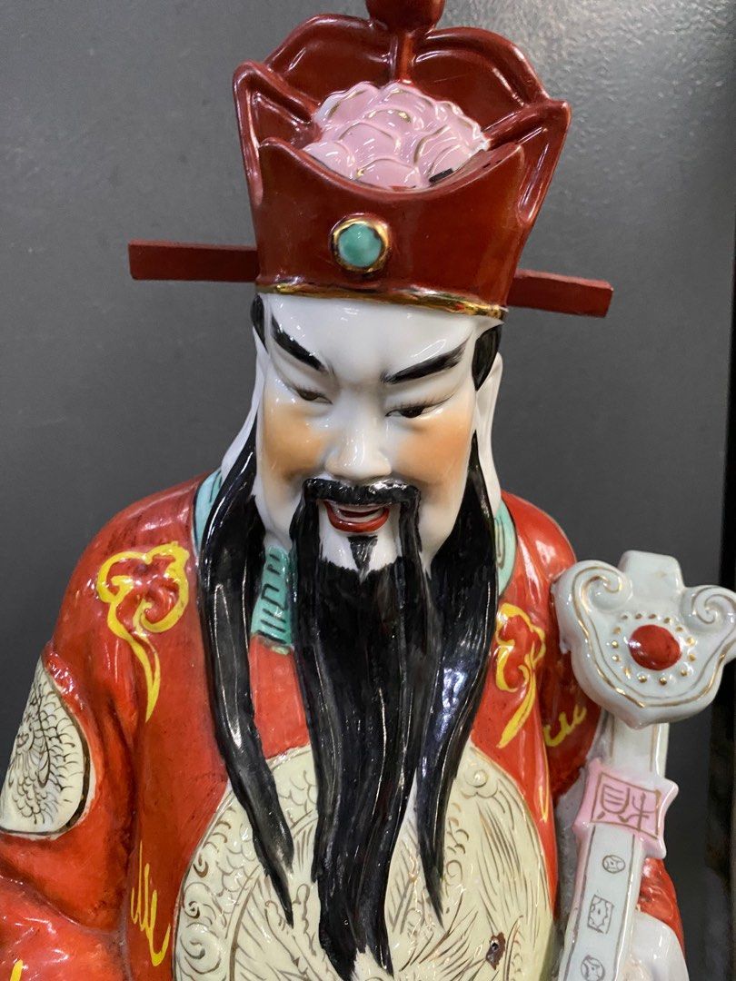 Chinese porcelain statue , God Of Fortune ( about 21 inches height ...