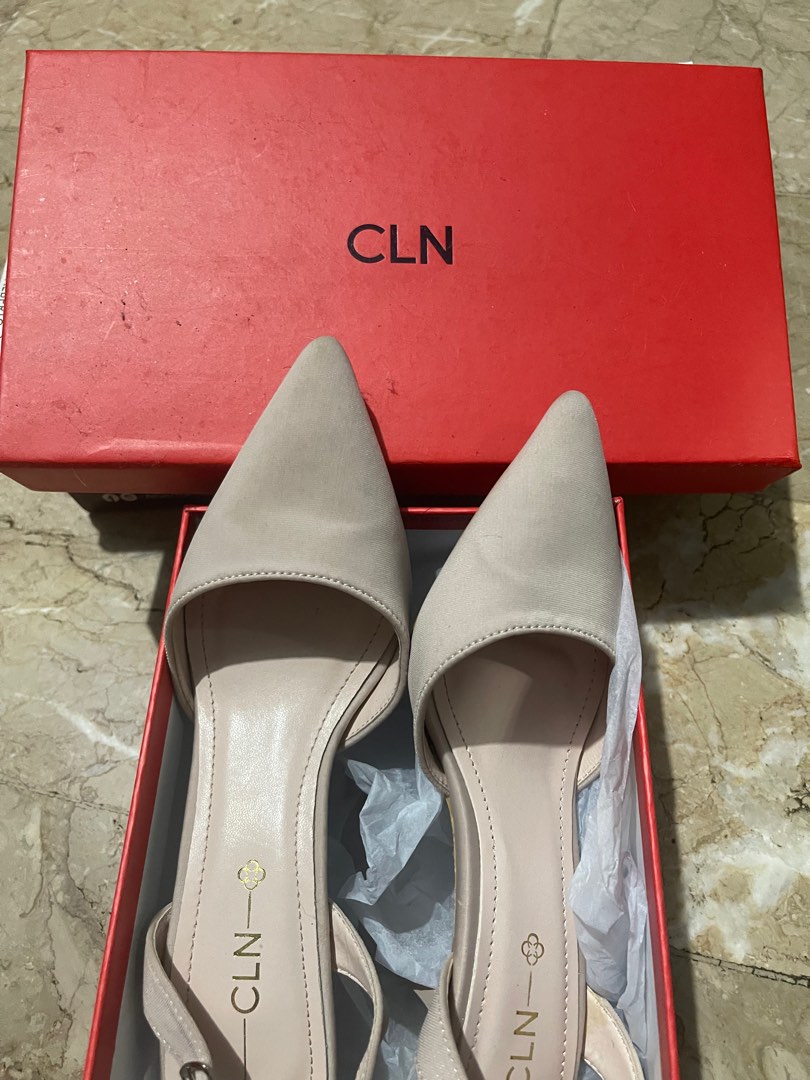 CLN sling back with heels, Women's Fashion, Footwear, Sandals on Carousell