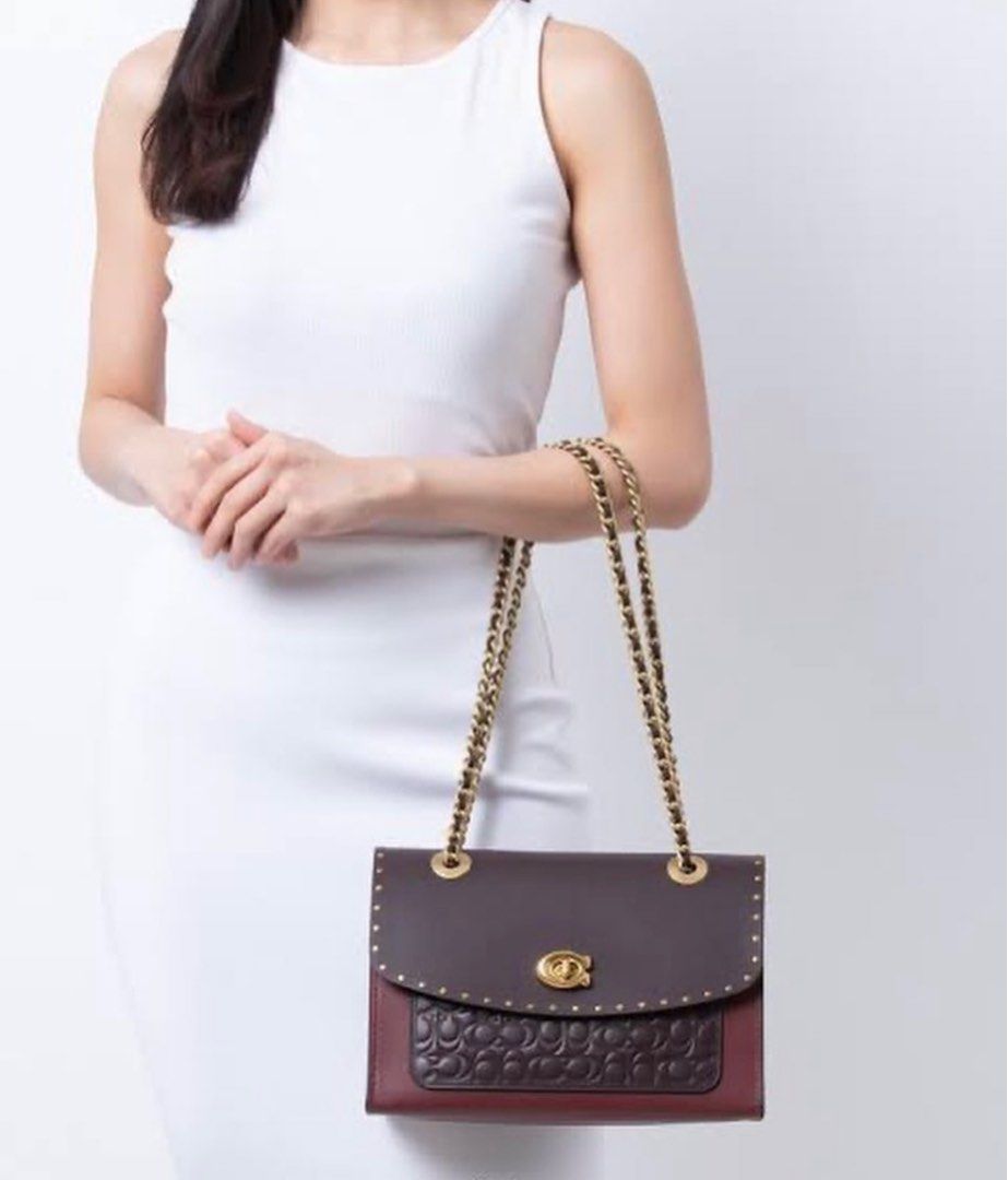 Coach parker rivets, Barang Mewah, Tas & Dompet di Carousell