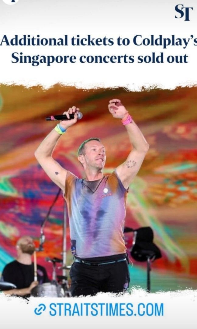 COLDPLAY CONCERT TICKETS 23 JAN SEATING 1 pair, Everything Else on ...