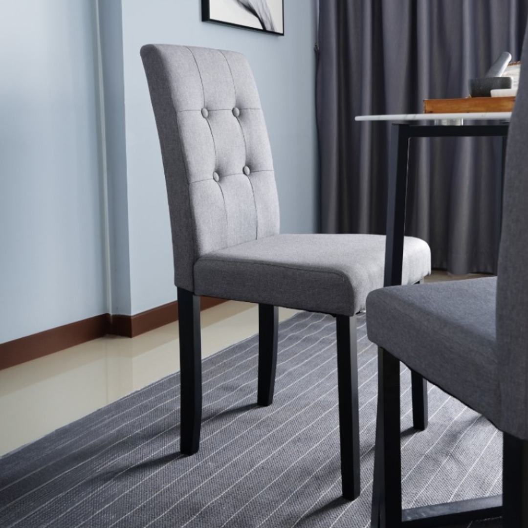 Comfortable Dining Chair (Grey)- Minimal Japandi Style, Furniture ...
