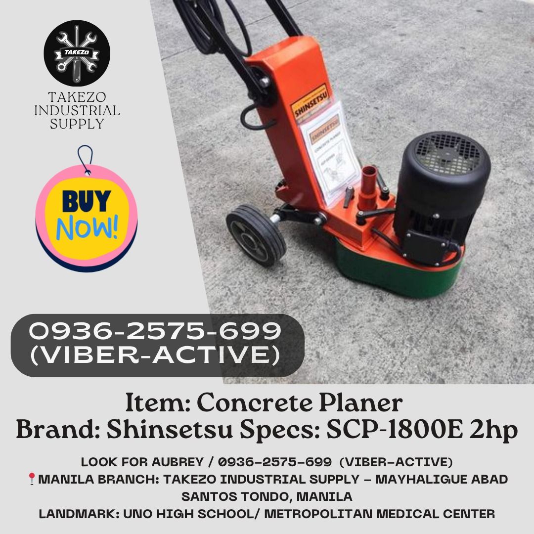 CONCRETE PLANER SHINSETSU SCP-1800E 2HP, Commercial & Industrial ...