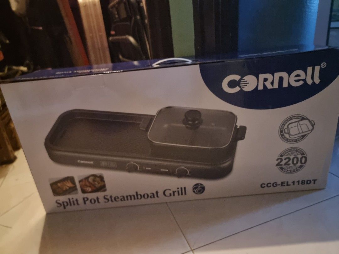 Cornell Split Pot Steamboat Grill, TV & Home Appliances, Kitchen ...