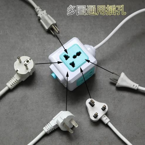 Cubic Power Cord Adapter Strip with 4 Sockets & 2 USB Ports, TV & Home ...
