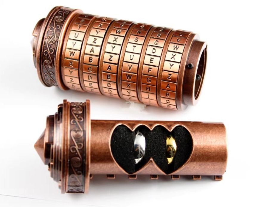DA VINCI code Alpabet Lock/Birthday Valentine Gift Box Cylinder Lockbox ...