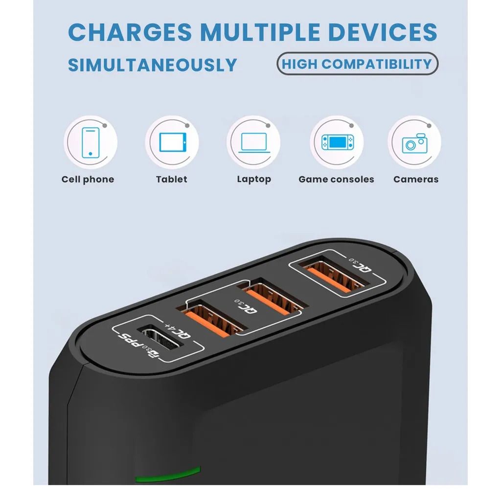 Diginut USB PD AC Adapter 4-Port 66W PD3.0 QC 3.0 (HDD15-4), Mobile Phones & Gadgets, Mobile ...