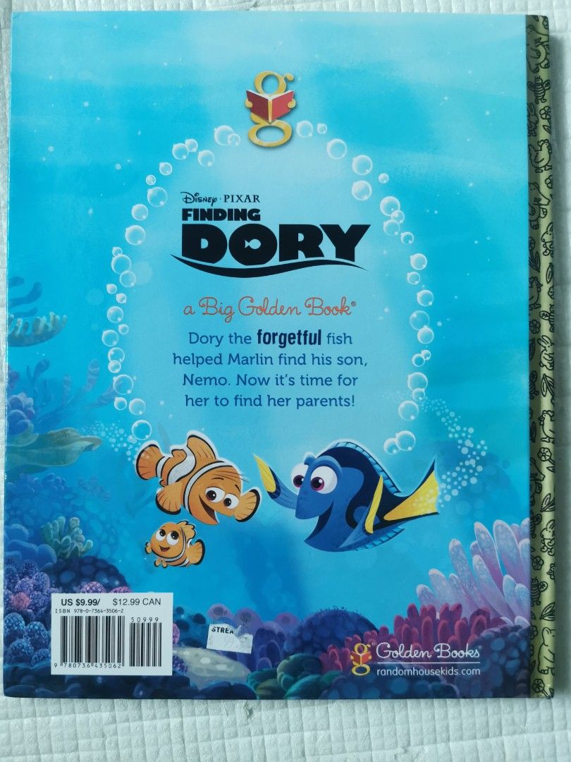 Disney PIXAR- Finding Dory book, 興趣及遊戲, 書本 & 文具, 小朋友書 - Carousell