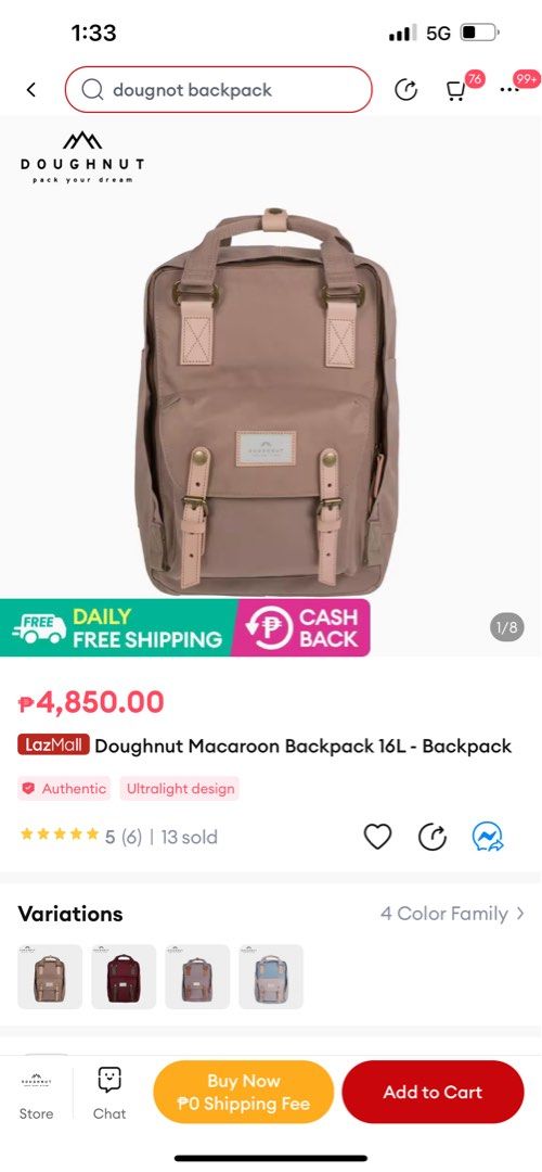 Doughnut 16L Macaroon Backpack, Women's Fashion, Bags & Wallets ...