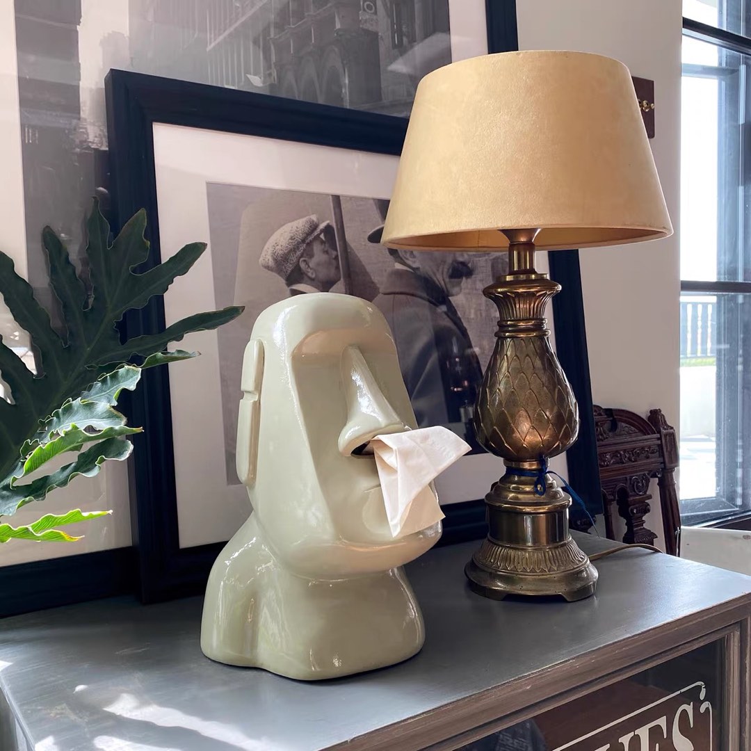 Easter Island Statue Tissue Box, Furniture & Home Living, Home Decor ...
