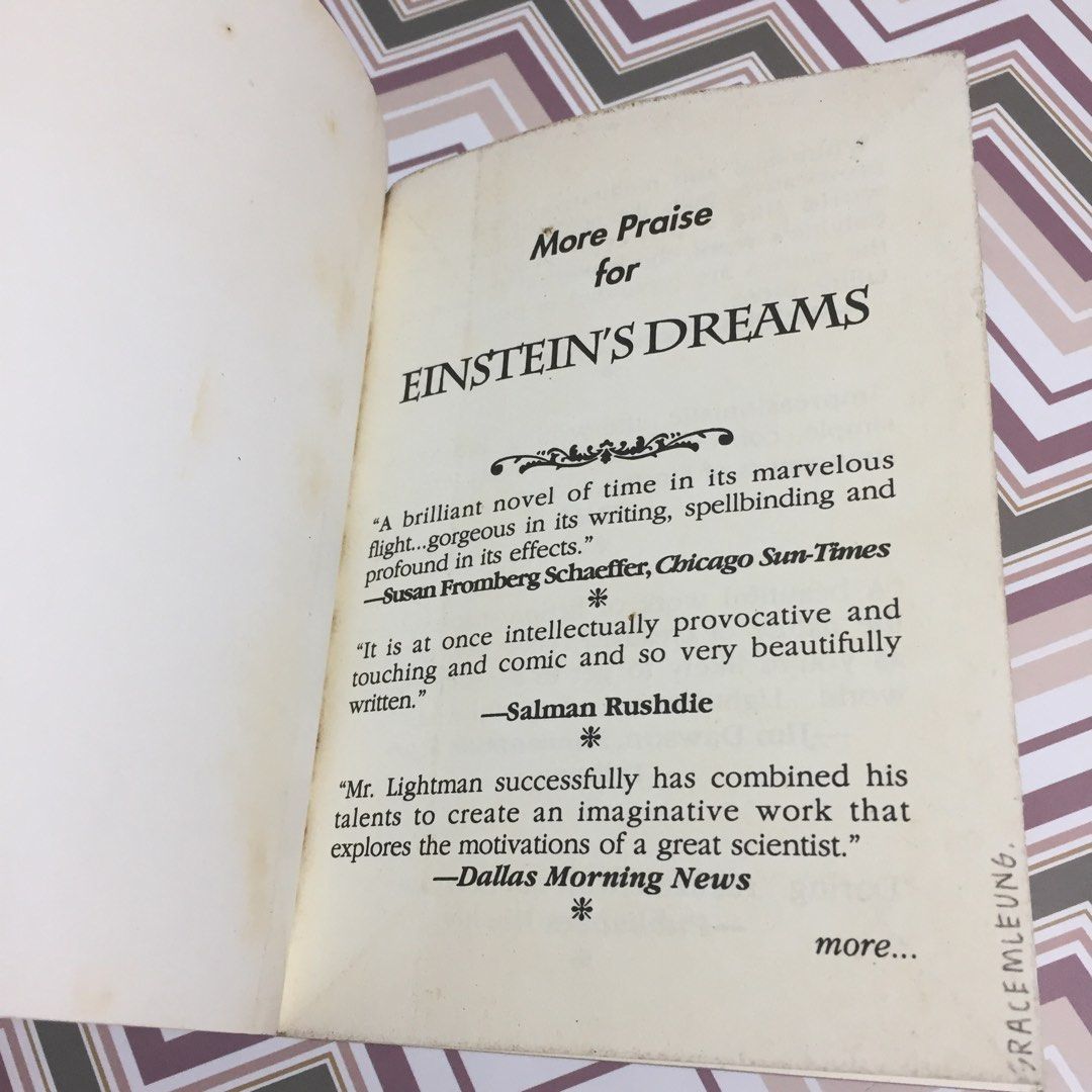 Einstein’s Dreams by Alan Lightman, Hobbies & Toys, Books & Magazines ...