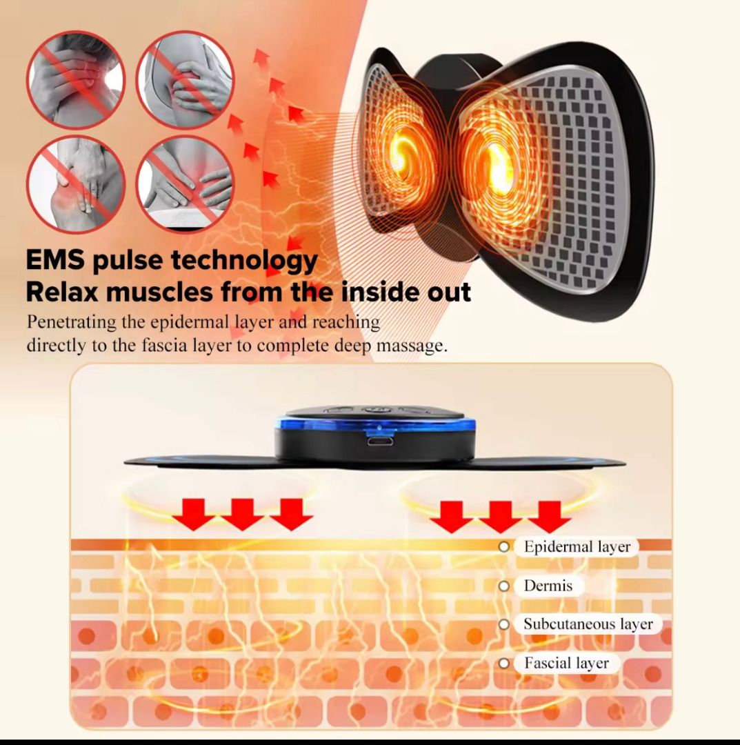 EMS Smart Shoulder And Neck Massage Stickers Portable Meridian Pulse ...