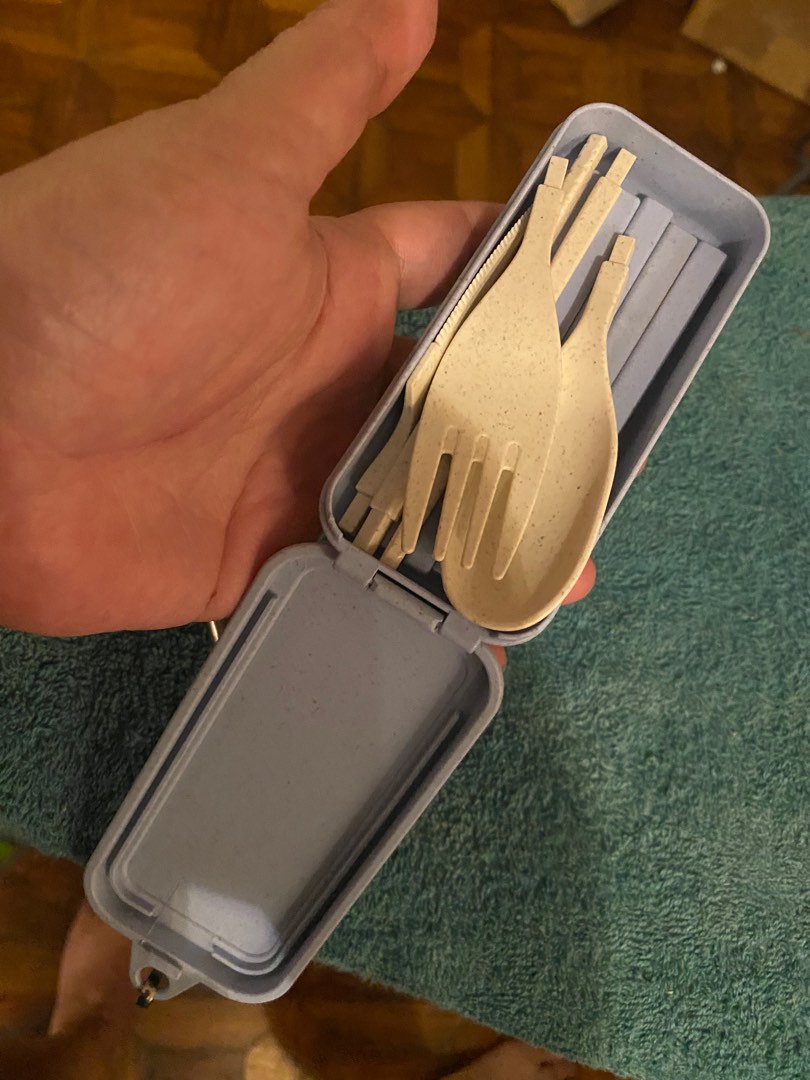 Foldable portable fork, spoon, knife and chopsticks, Furniture & Home ...