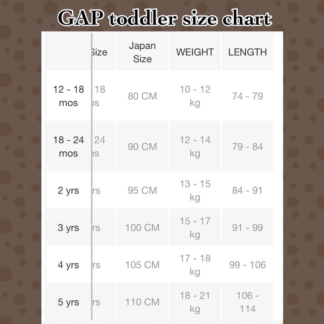 Gap kids size store