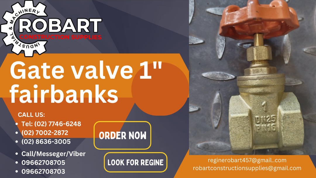 Gate valve 1" fairbanks, Commercial & Industrial, Construction Tools ...