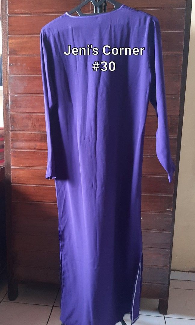 Gaun Ungu One Piece (inner&outer) preloved #30, Fesyen Wanita, Pakaian ...
