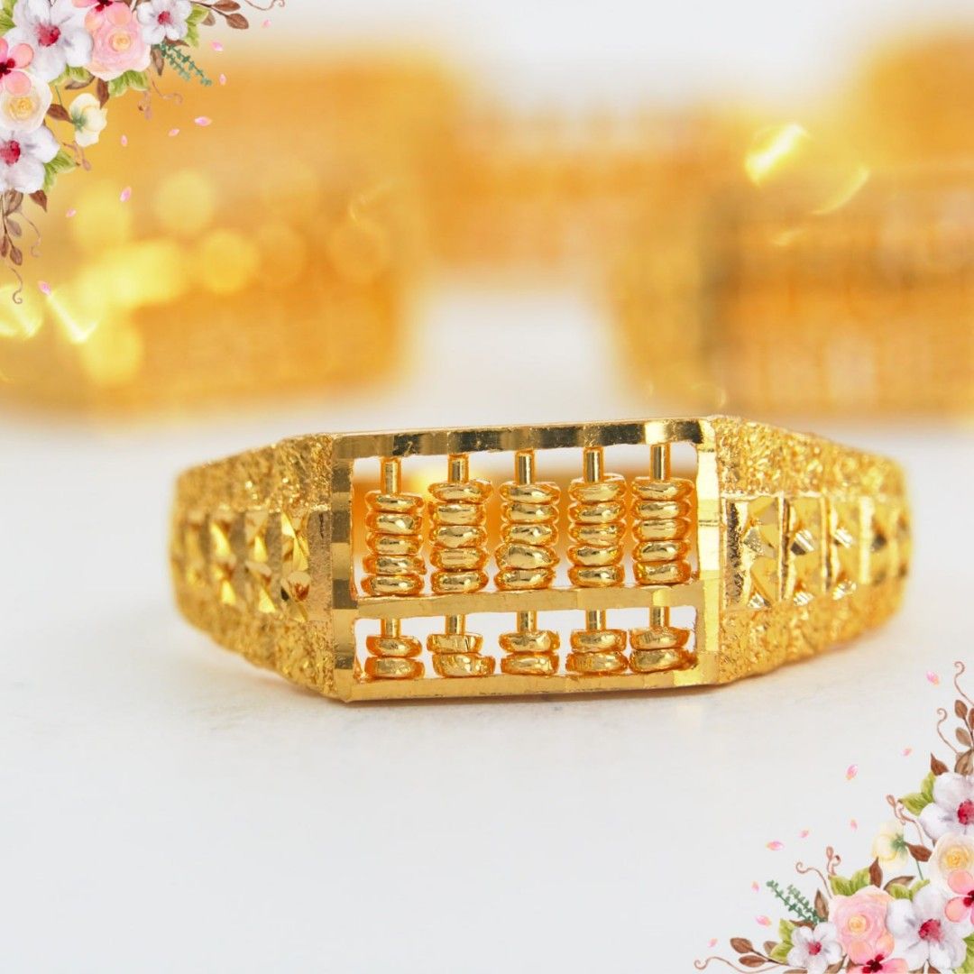 Gold 916 Ring Rolex, Men's Fashion, Watches & Accessories, Jewelry on ...