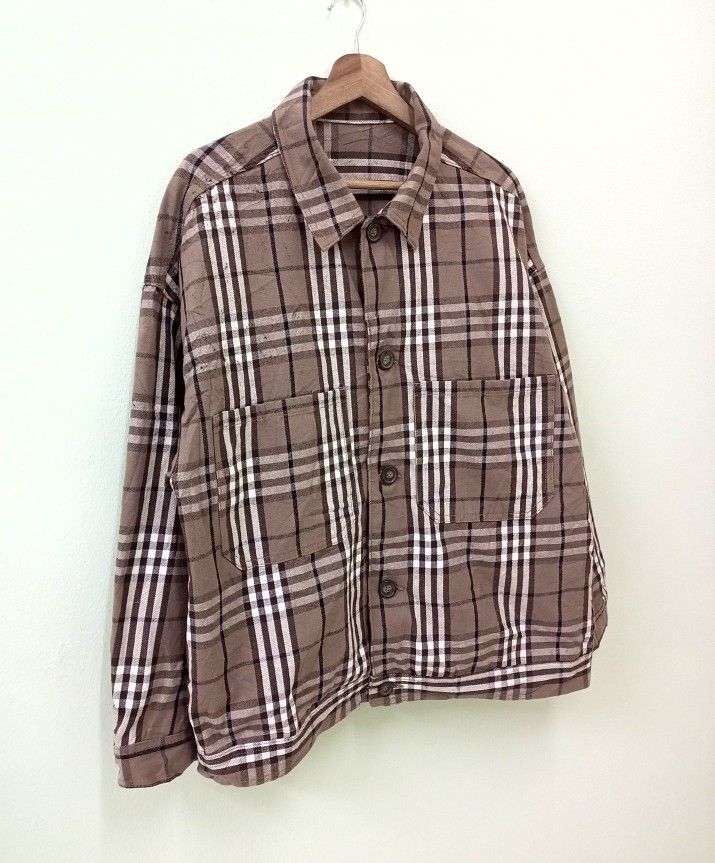 GU Checked Work Jacket, Luxury, Apparel on Carousell