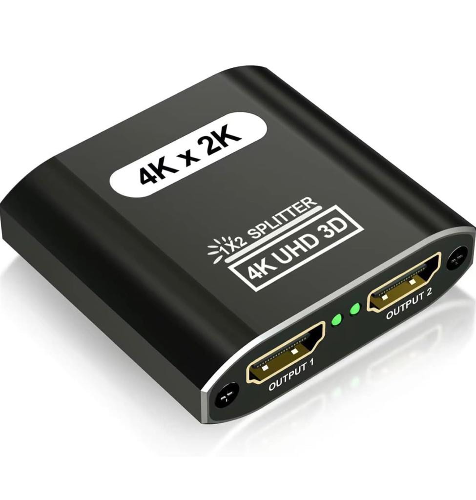 HDMI Splitter 1 in 2 Out Simultaneous Aluminium 4K HDMI Splitter ...