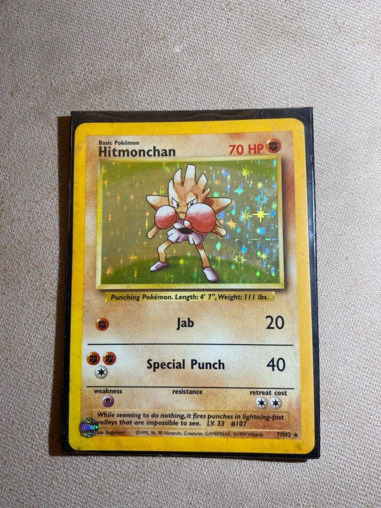 Hitmonchan (base set holo), Hobbies & Toys, Toys & Games on Carousell