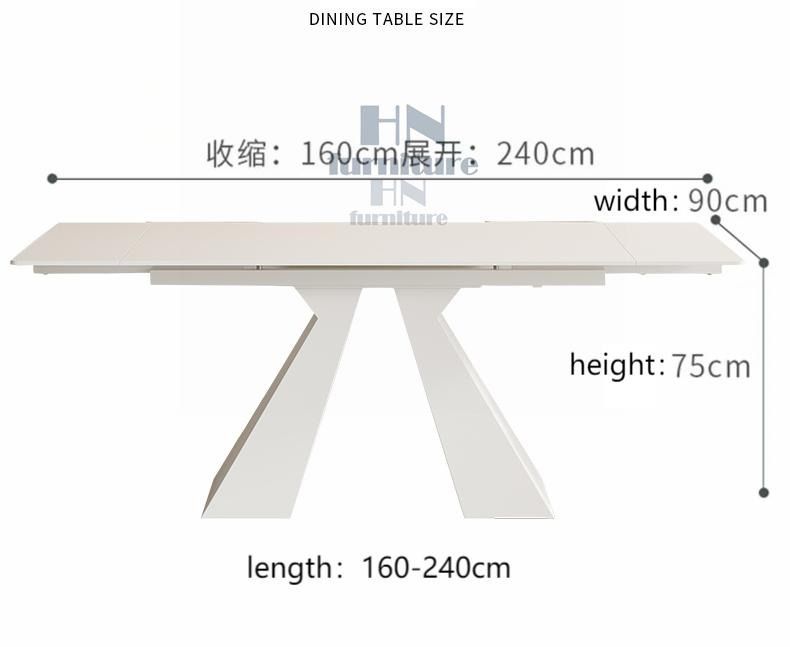 hn-1515 Modern Sintered Stone Extendable Dining Table, Furniture & Home ...