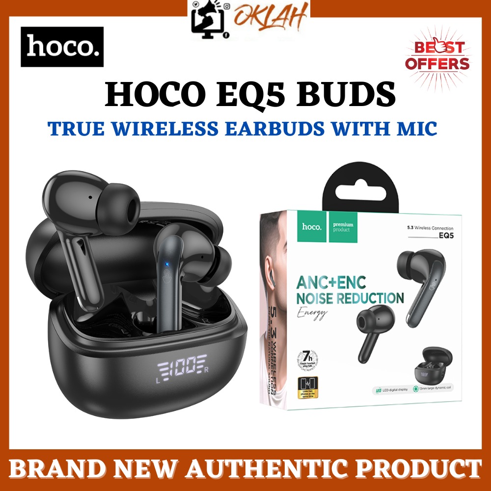 HOCO EQ5 ANC+ENC Bluetooth 5.3 Wireless Earphone Active Noise ...