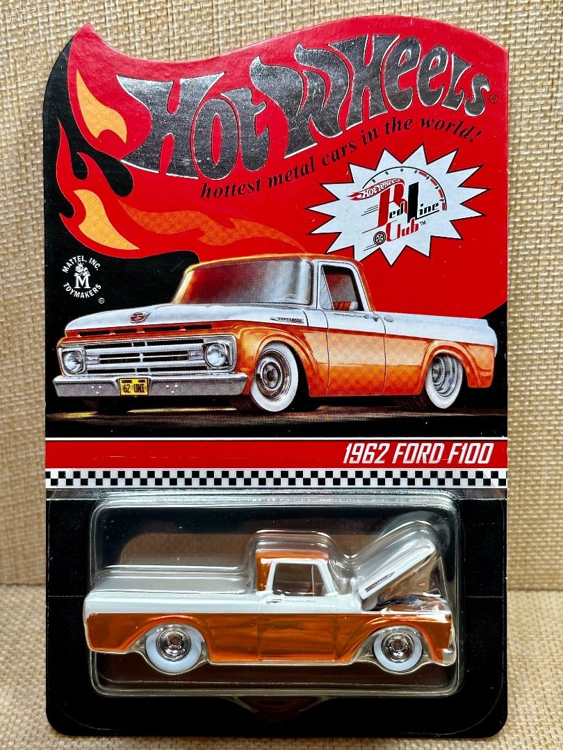 Hot Wheels RLC 1962 Ford F100 Spectraflame Bright Orange and Gloss ...