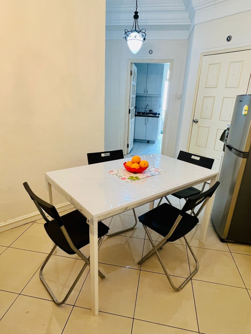 Ikea MELLTORP Dining Table, white, 125x75 cm + 5 Chairs, Furniture ...